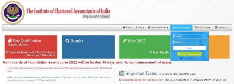 ICAI CA Foundation Admit Card June 2023 (out)| Download Hall Ticket