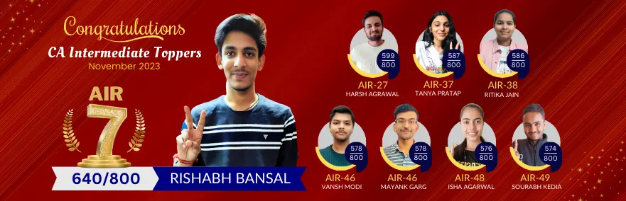 CA Intermediate and IPCC Rankers of VSI Jaipur